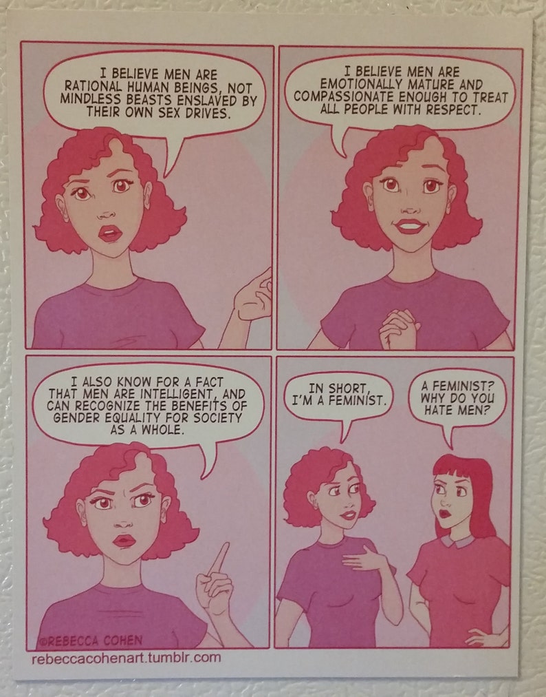 Feminist Fridge Magnet - Comic Strip / Cartoon Art - Feminism for Your ...