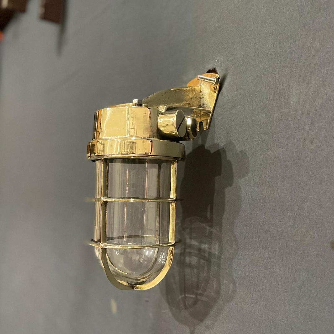 Polished Brass Bulkhead Light | Nautical Ship Wall Light - Etsy