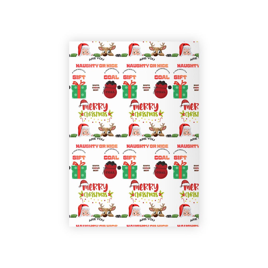 Christmas Characters Gift Wrapping Paper Roll | Santa Reindeer Presents ...