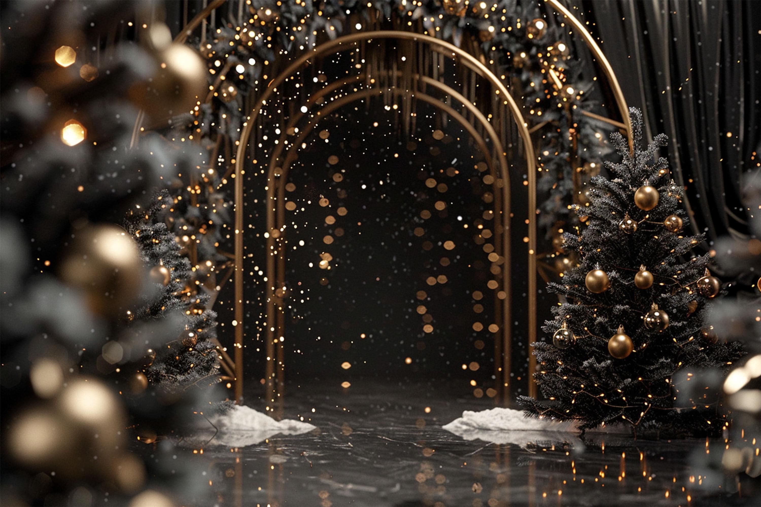 Elegant Christmas Wedding Backdrop | Festive Holiday Photography ...