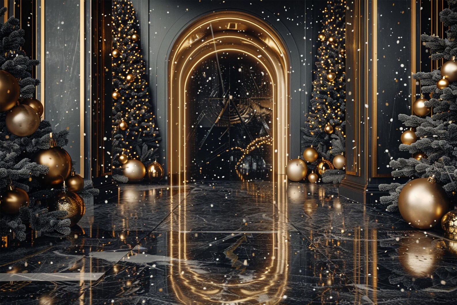 Elegant Christmas Wedding Backdrop | Festive Holiday Photography ...
