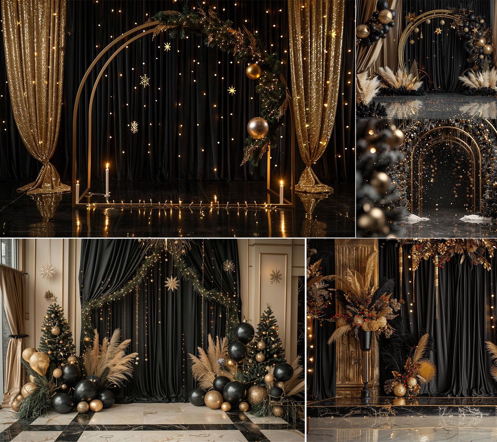 Elegant Christmas Wedding Backdrop | Festive Holiday Photography ...