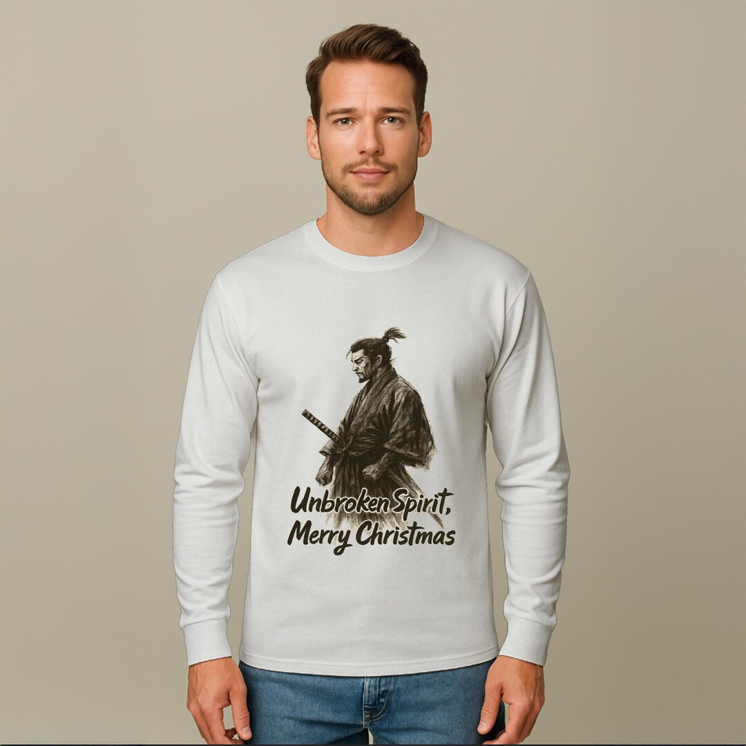 Samurai Warrior Christmas Long Sleeve Shirt – Japanese Ink Art - Etsy