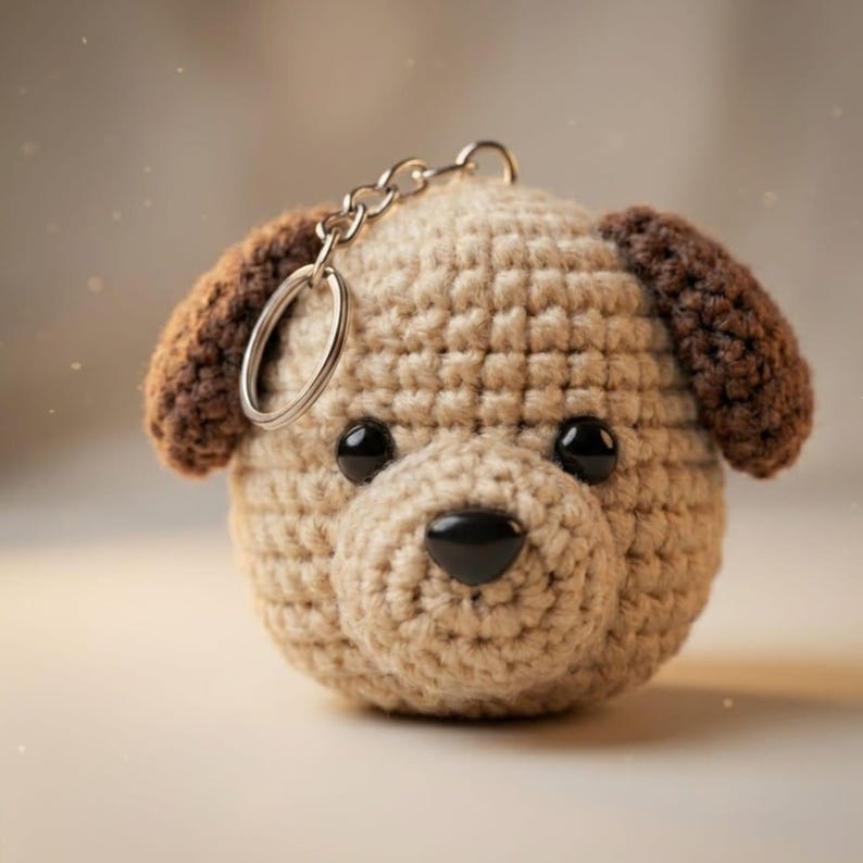 Amigurumi Puppy Keychain Crochet Pattern, Mini Dog Keyring PDF, Digital ...