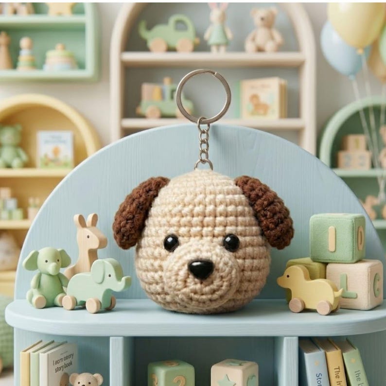 Amigurumi Puppy Keychain Crochet Pattern, Mini Dog Keyring PDF, Digital ...