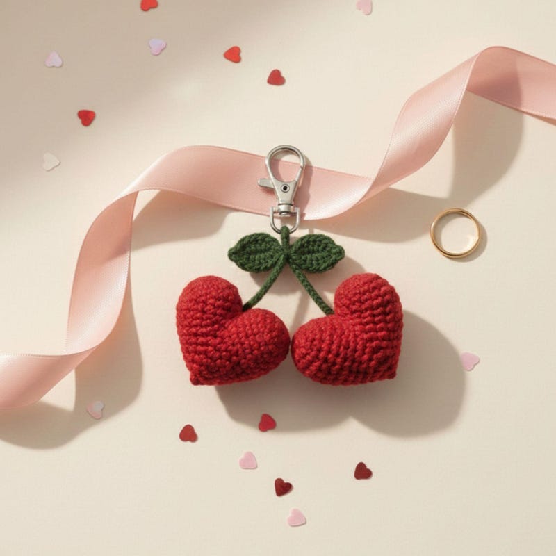 Cherry Keychain - Etsy