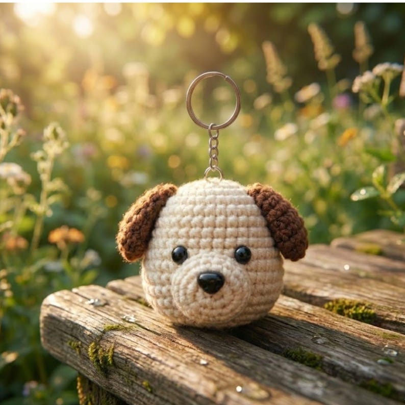 Amigurumi Puppy Keychain Crochet Pattern, Mini Dog Keyring PDF, Digital ...