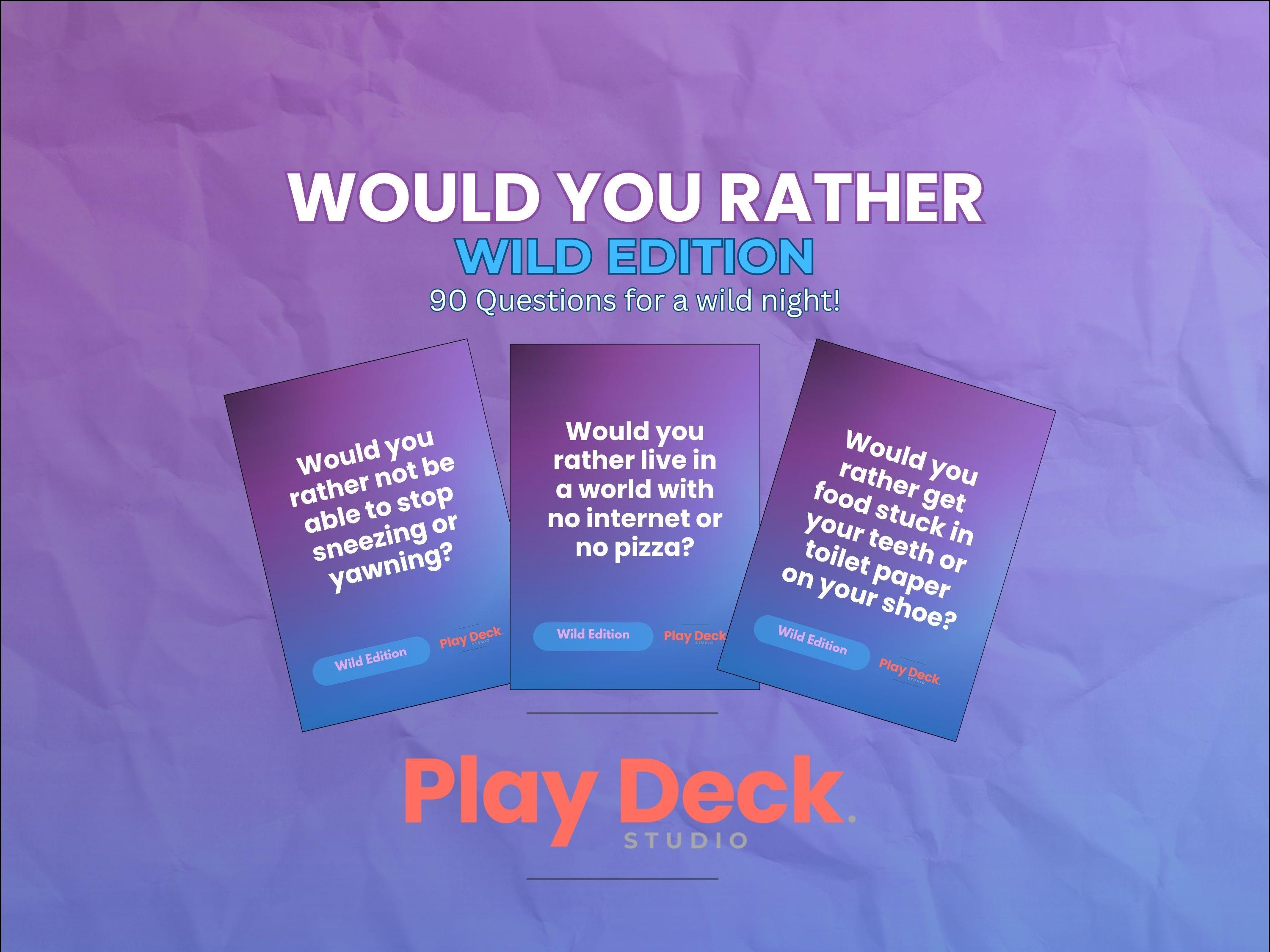 Would You Rather: Wild Edition, Printable Party Game for Adults, 90 ...