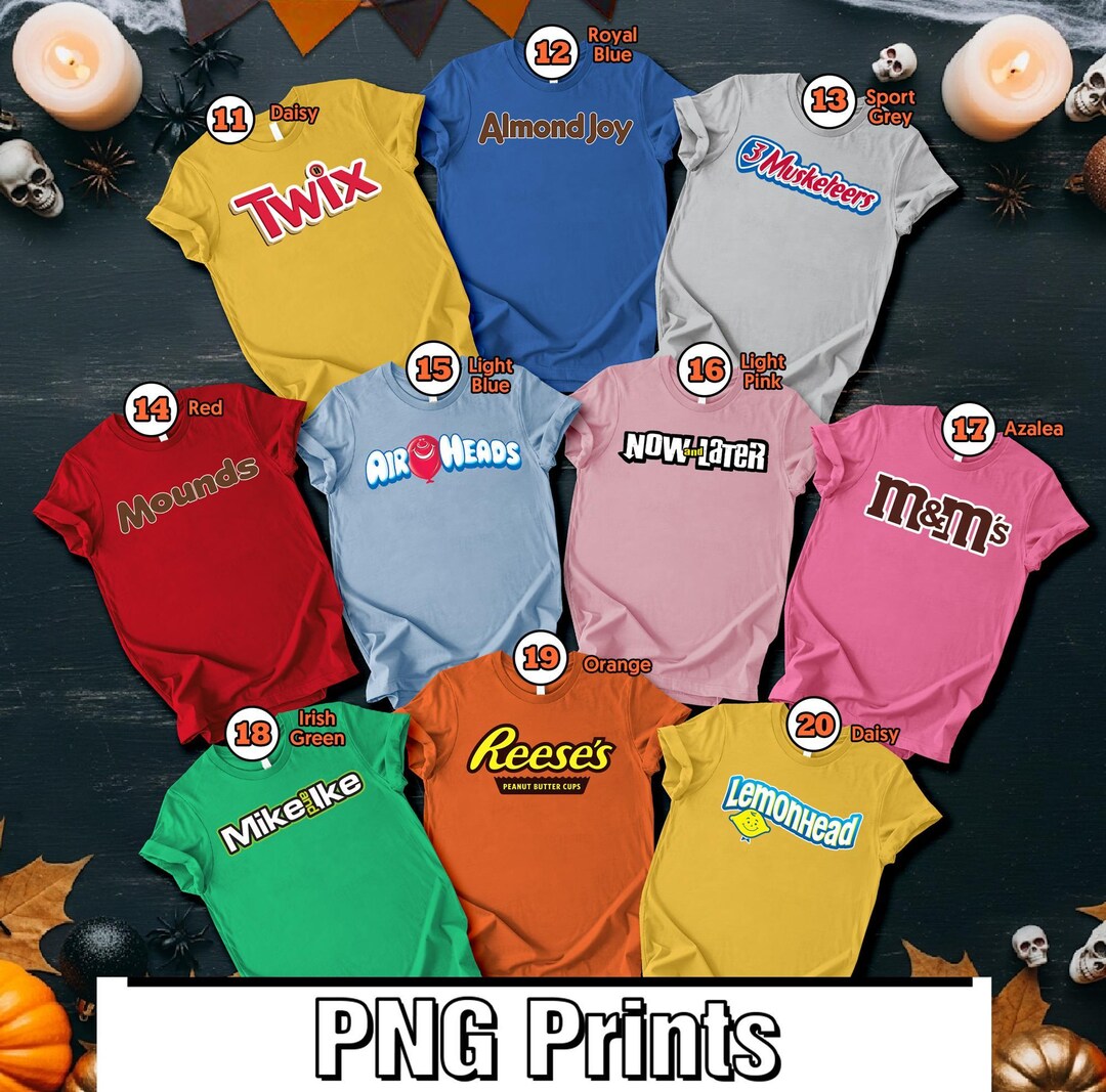 Candy Group Halloween PNG, Matching Family Colorful Custom Chocolate ...