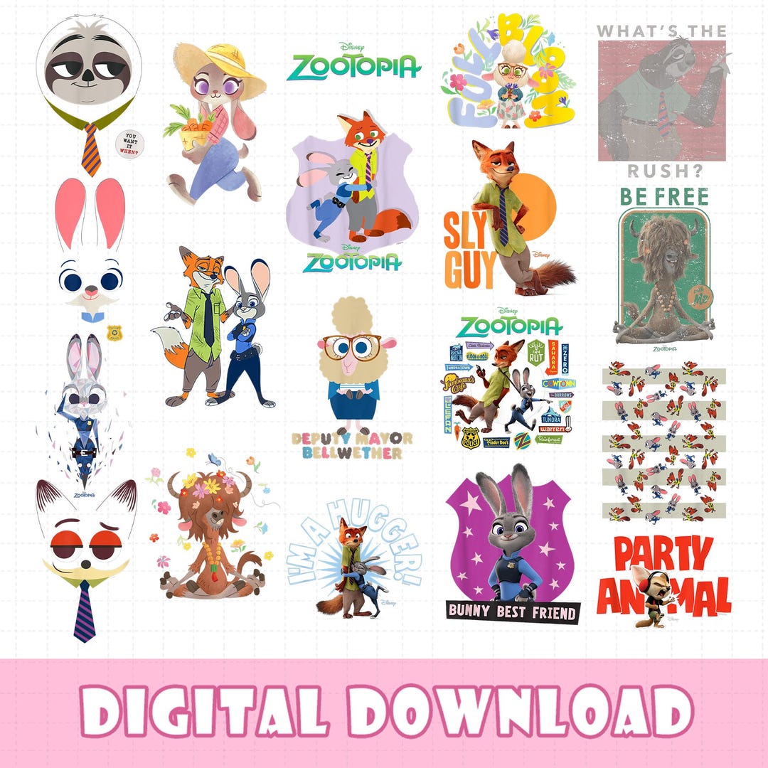 Disneyland Zootopia Varsity PNG Bundle, Disneyworld Nick Wilde Png ...