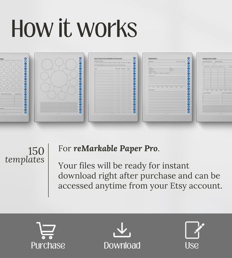 Remarkable Paper Pro Templates, 150 Notebook Templates for Note-taking ...