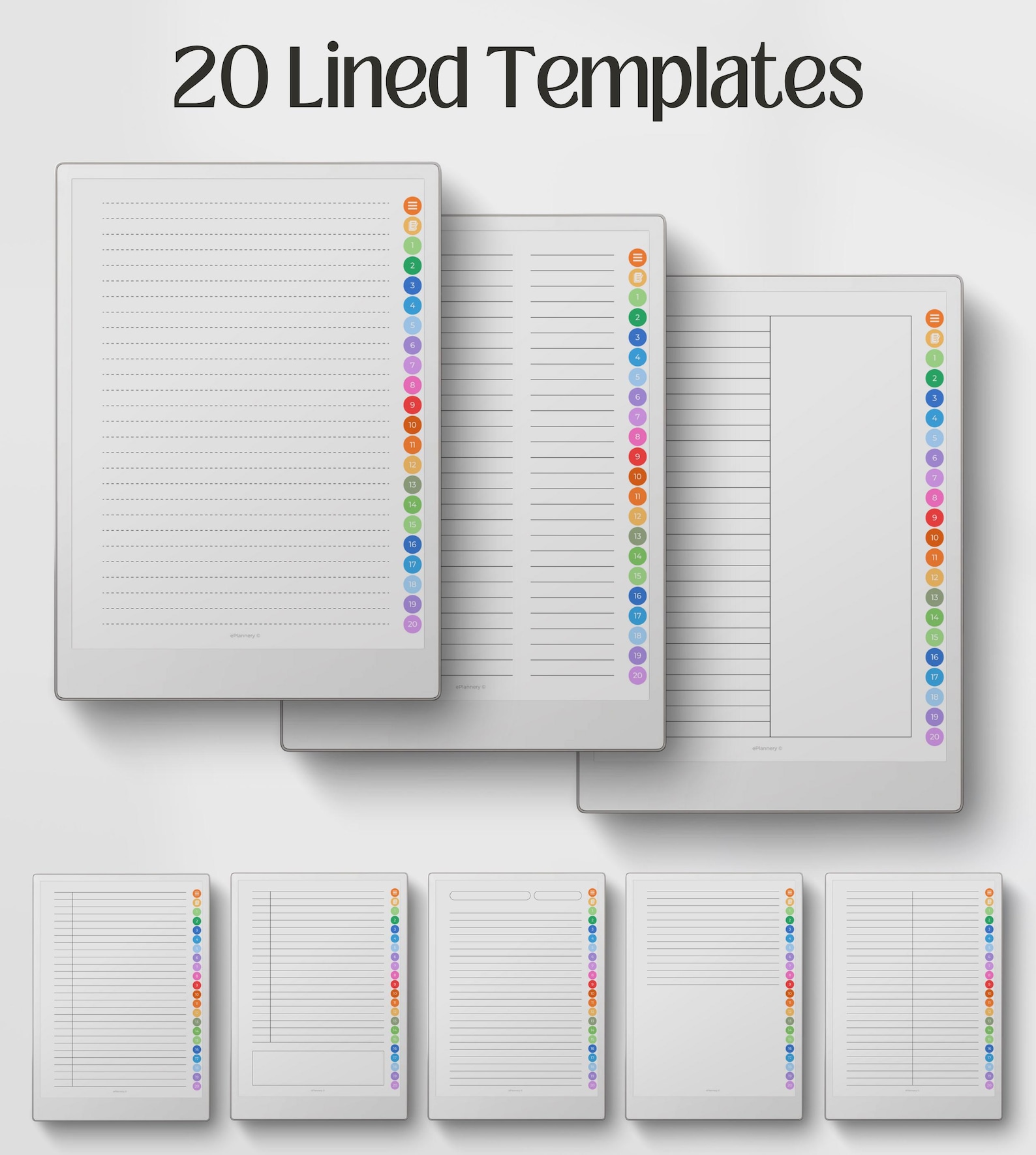 Templates for Remarkable Paper Pro, 150 Digital Notebook Pages for Note ...