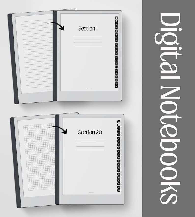Templates for Remarkable 2, Digital Notebook, Hyperlinked PDF, Note ...