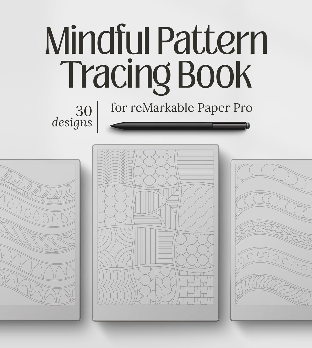 Remarkable Paper Pro Templates, Mindful Pattern Tracing Book, Relaxing ...