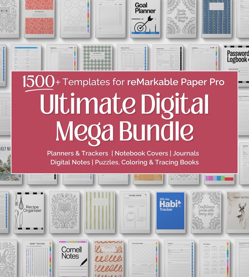 Remarkable Paper Pro Templates, Mega Bundle With Planners, Notebooks ...