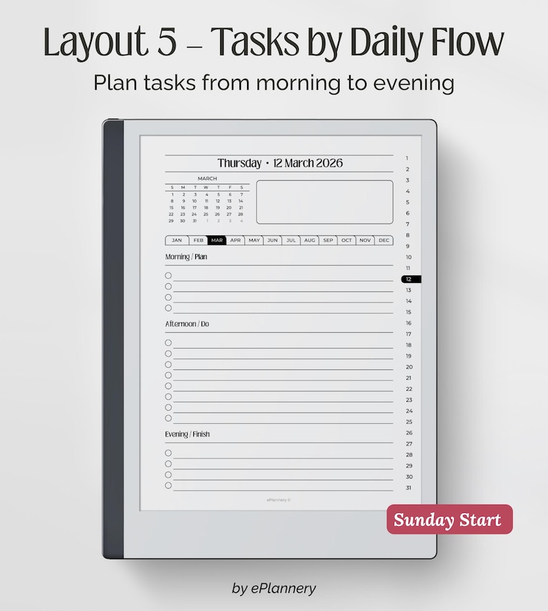 Templates for Remarkable 2 & Paper Pure, to Do List, 2026 Task Planner ...