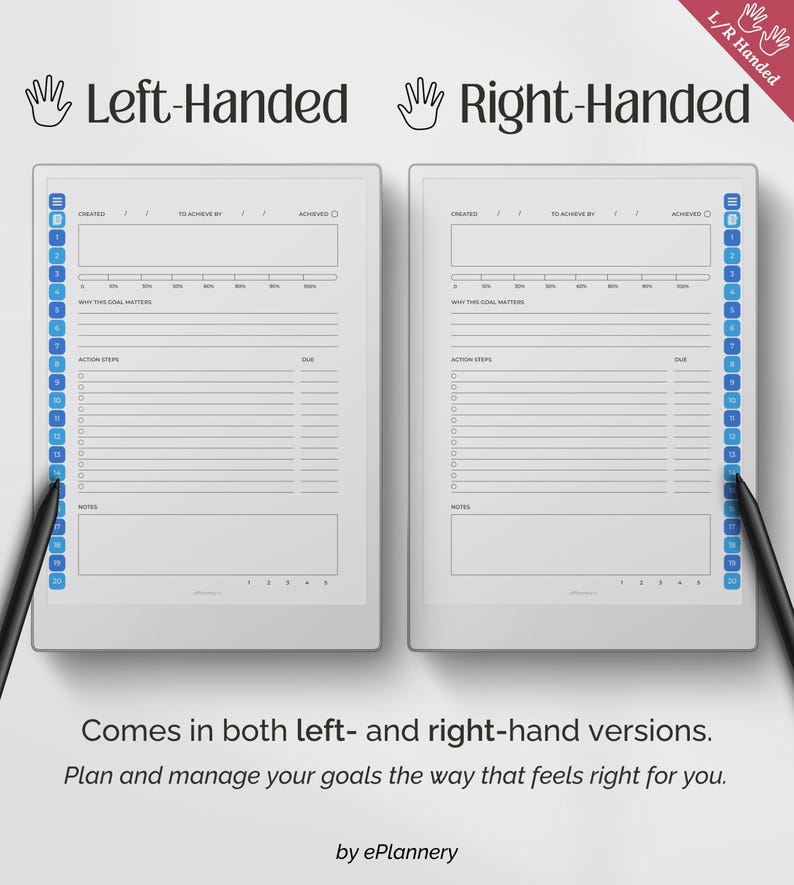 Planner for Remarkable Paper Pro, Goal Setting Templates, Digital ...
