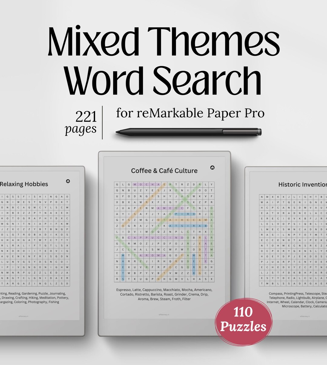 Remarkable Paper Pro, Mixed Themes Word Search Book, 110 Puzzles With ...
