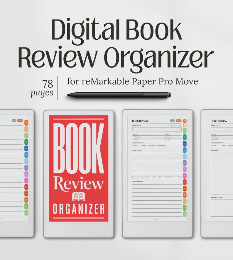 Remarkable Paper Pro Move, Digital Book Review Organizer, 2 Layout ...
