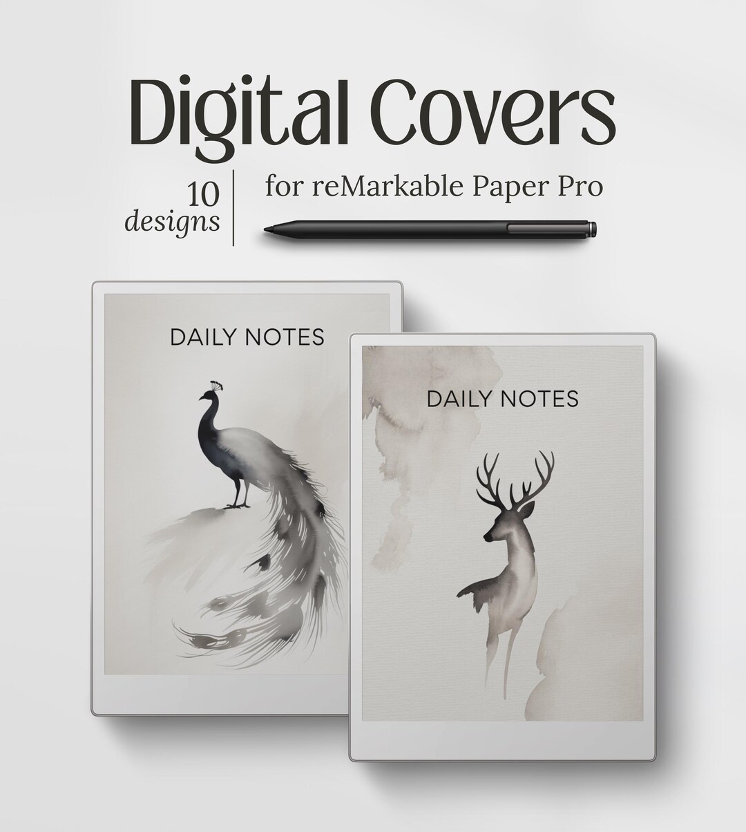Remarkable Paper Pro Templates, Watercolor Animal Digital Covers ...