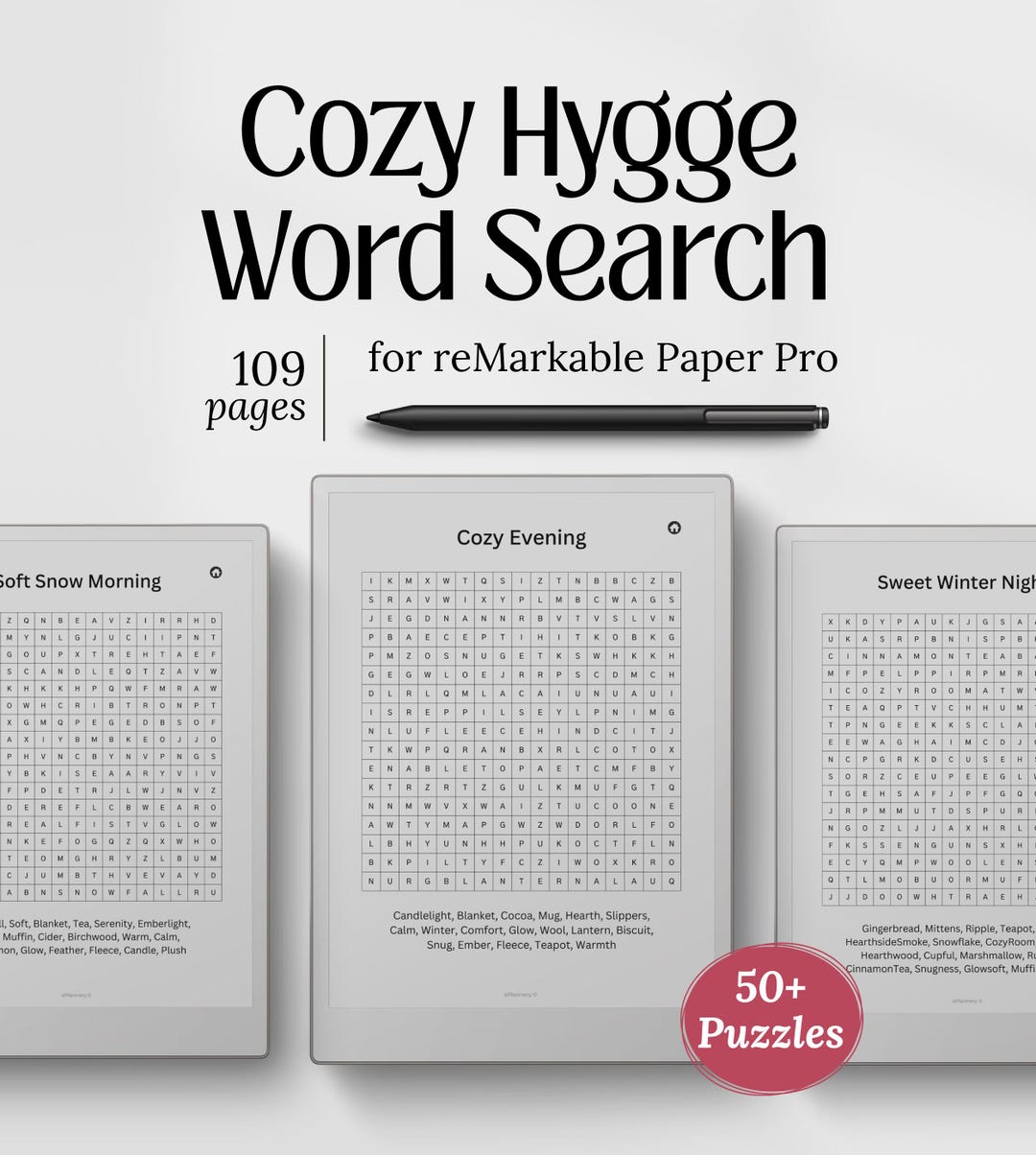 Remarkable Paper Pro, Cozy Hygge Word Search Book, 50 Puzzles With ...
