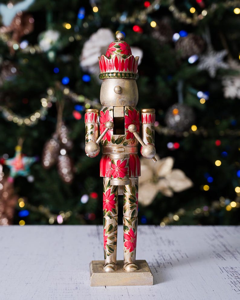 Hand-painted Floral Artisan Nutcracker by Florida Artist - Etsy