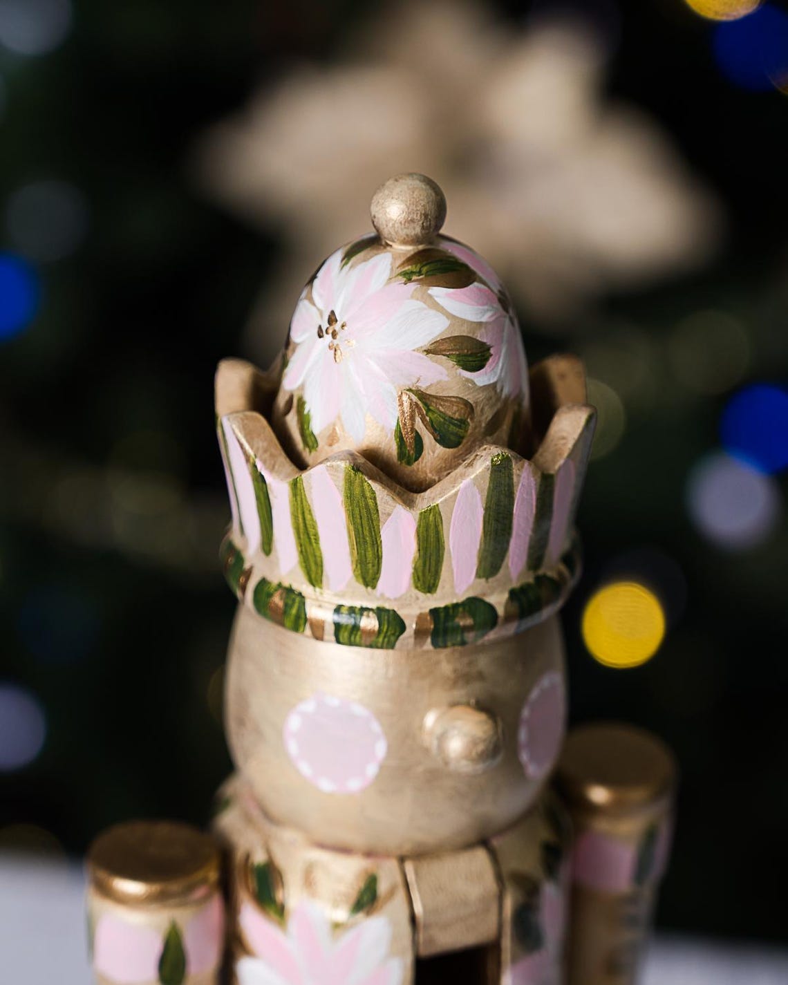 Hand-painted Floral Artisan Nutcracker by Florida Artist - Etsy