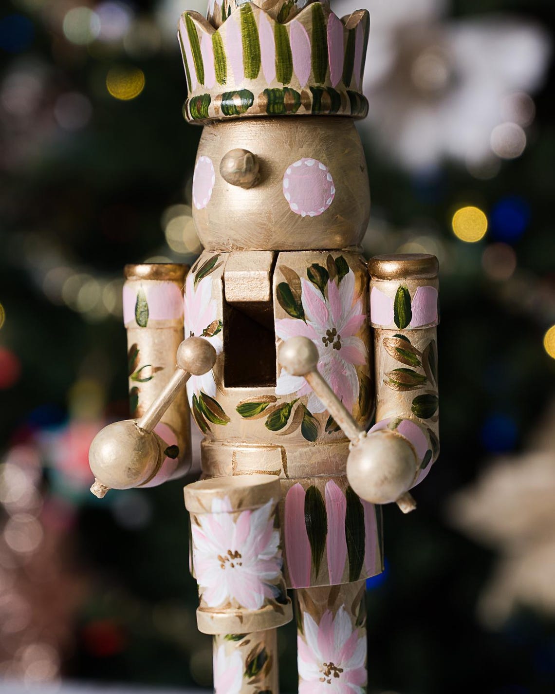 Hand-painted Floral Artisan Nutcracker by Florida Artist - Etsy