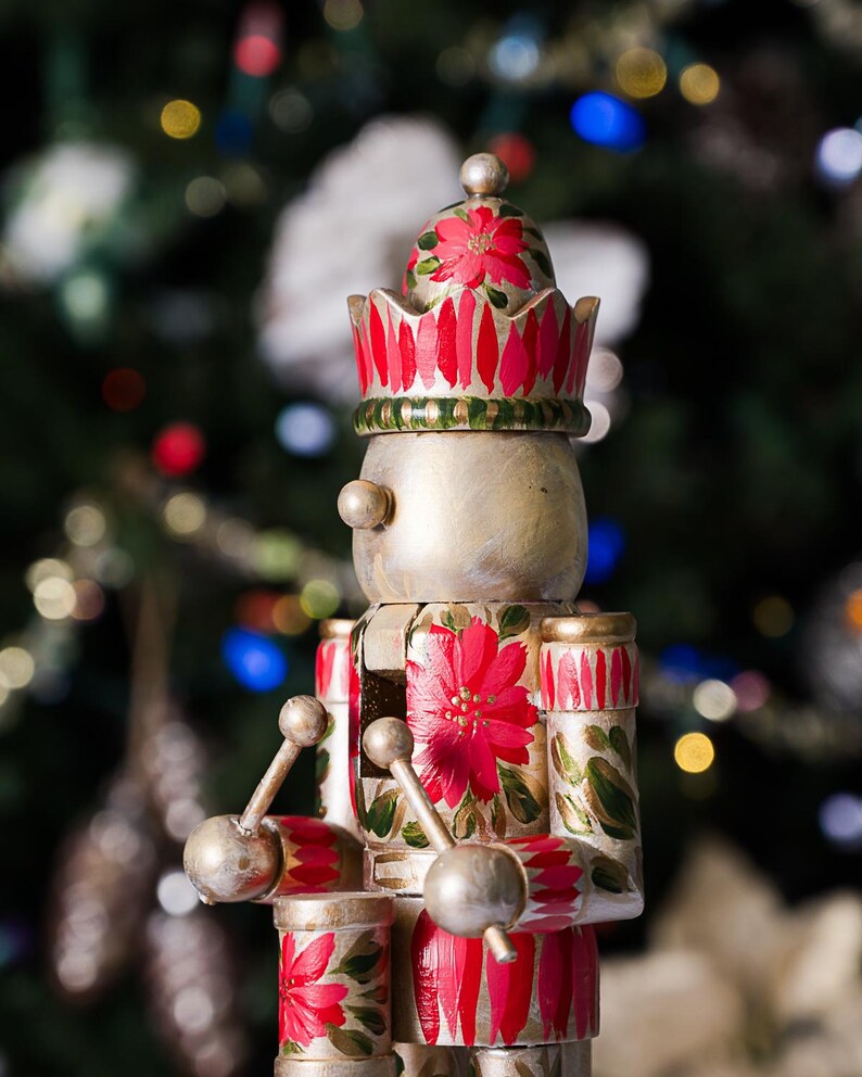 Hand-painted Floral Artisan Nutcracker by Florida Artist - Etsy