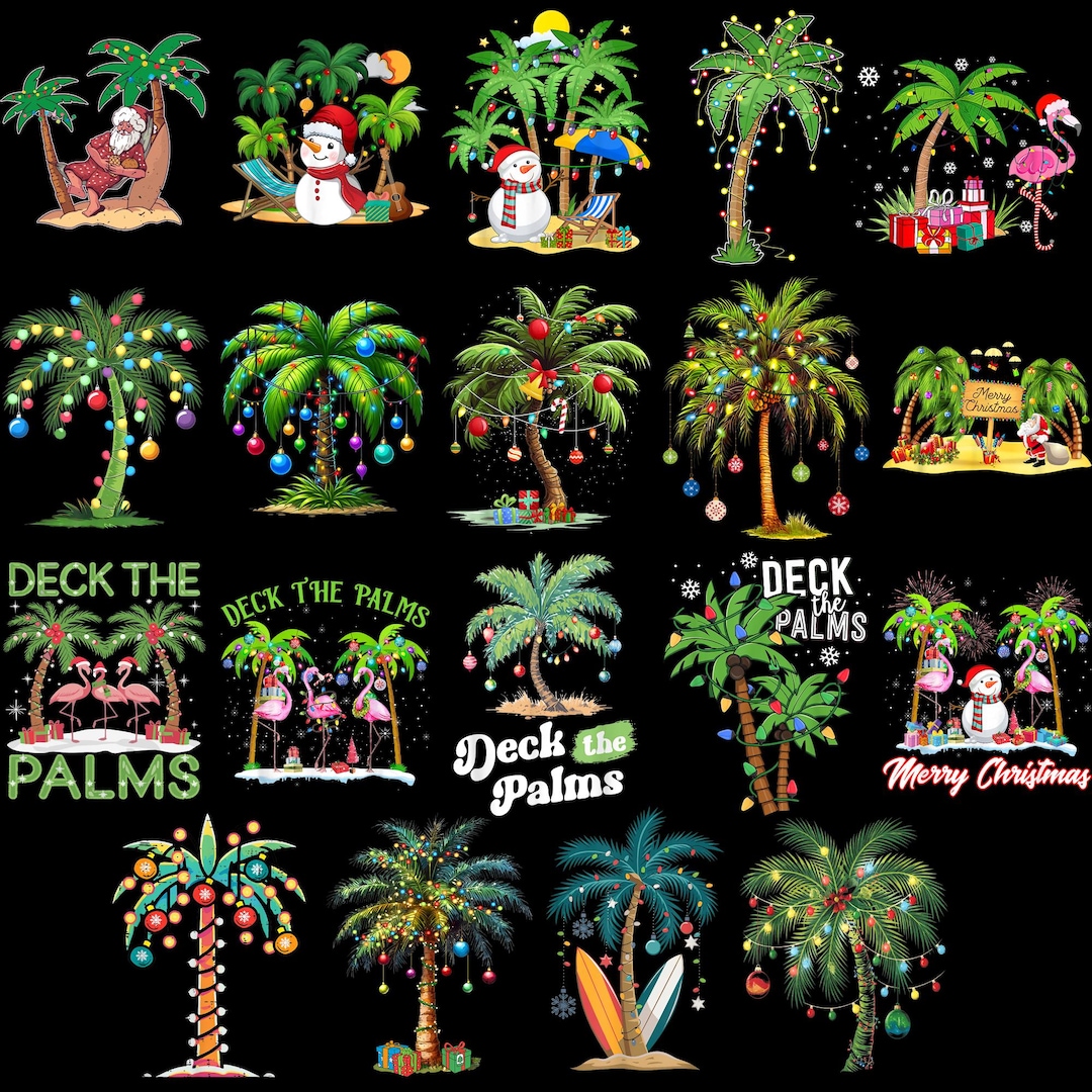 19 Christmas in July Snowman on Palm Tree Tropical Beach Png, Summer ...