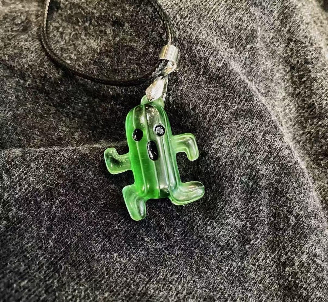 Final Fantasy XIV Cactus Crystal Pendant Necklace, Hand-carved Custom ...