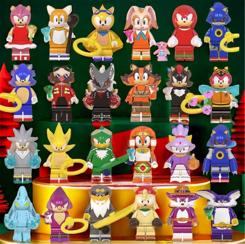 24PCS Sonic the Hedgehog Minifigure Set, Building Block Toys, DIY ...