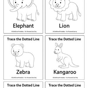 Animal Trace the Dotted Line for Kids - Preschool Learning Printables ...