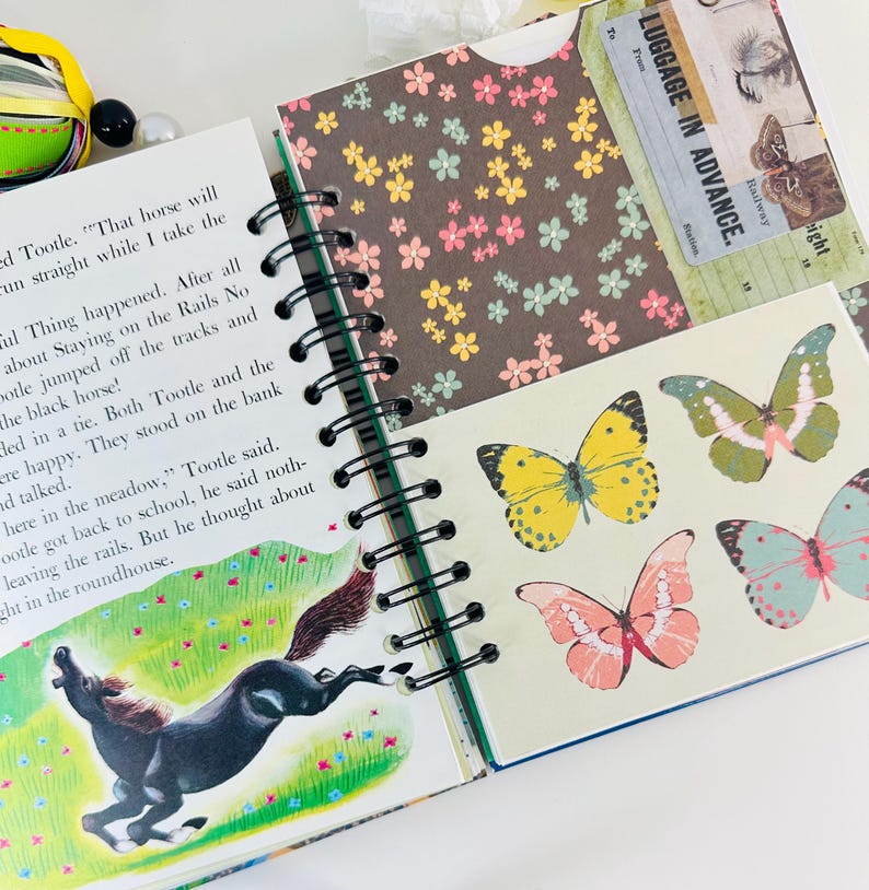 Tootle Little Golden Book Journal Handmade Altered Spiral Bound With ...