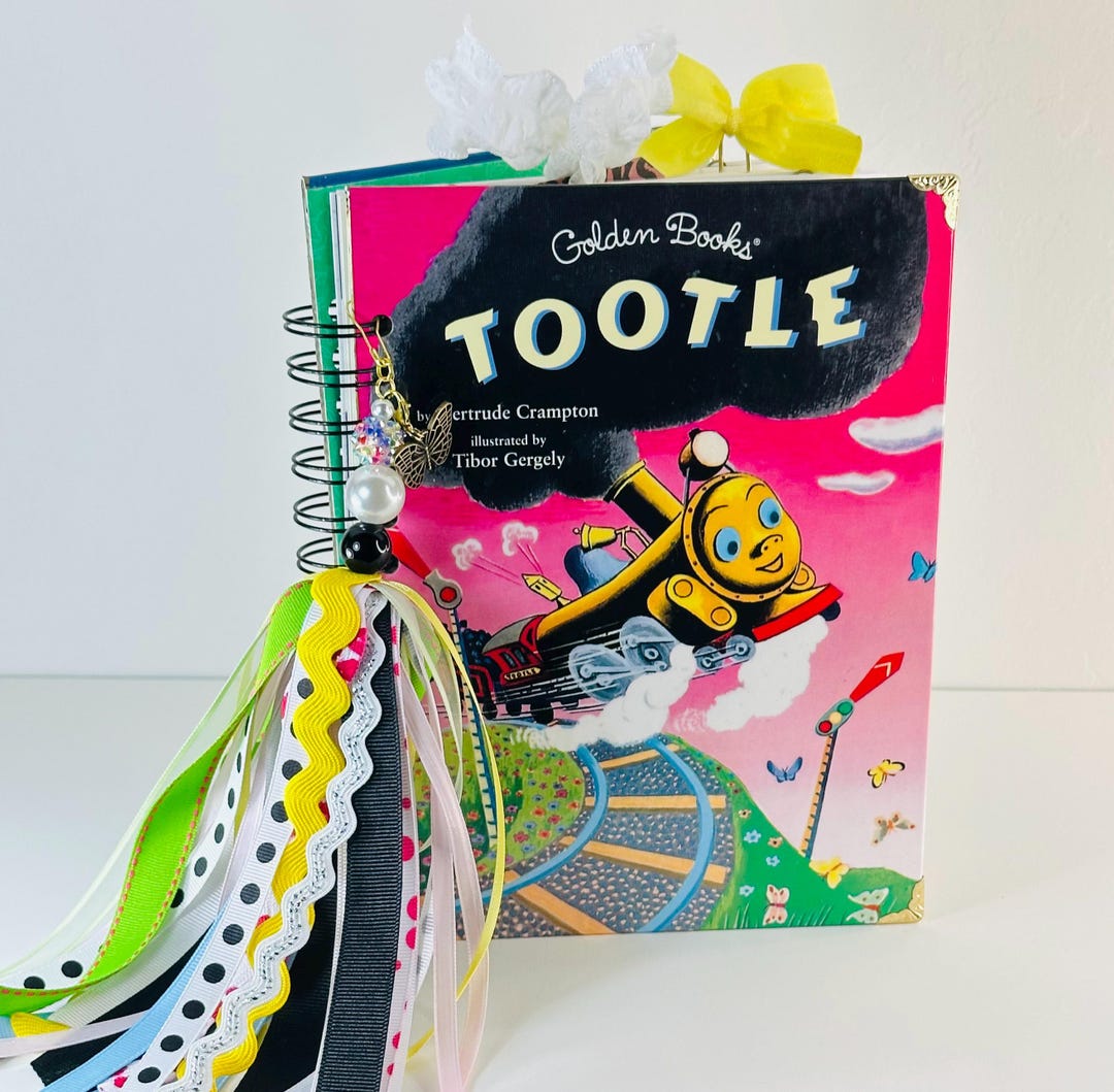 Tootle Little Golden Book Journal Handmade Altered Spiral Bound With ...