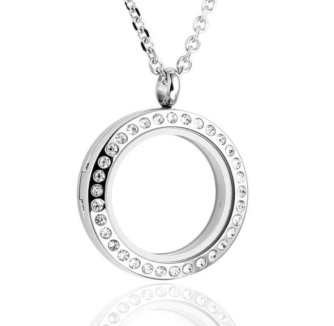 Wholesale 1, 2, 5 Pcs Lot Floating Glass Memory Locket - 30MM Crystal ...