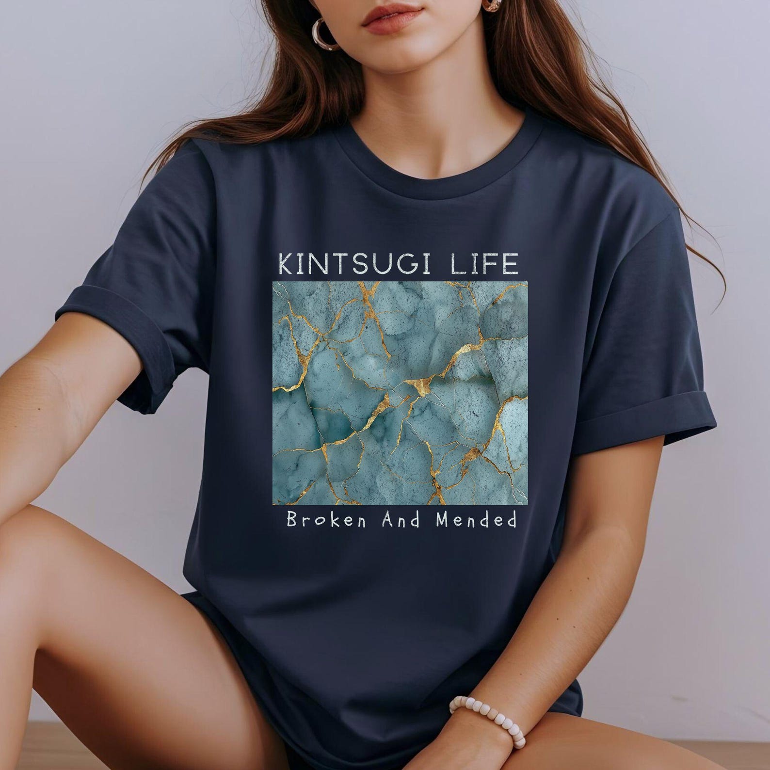Kintsugi Shirt Wabi Sabi Aesthetic Tee Broken Mended Shirt Japanese Art ...