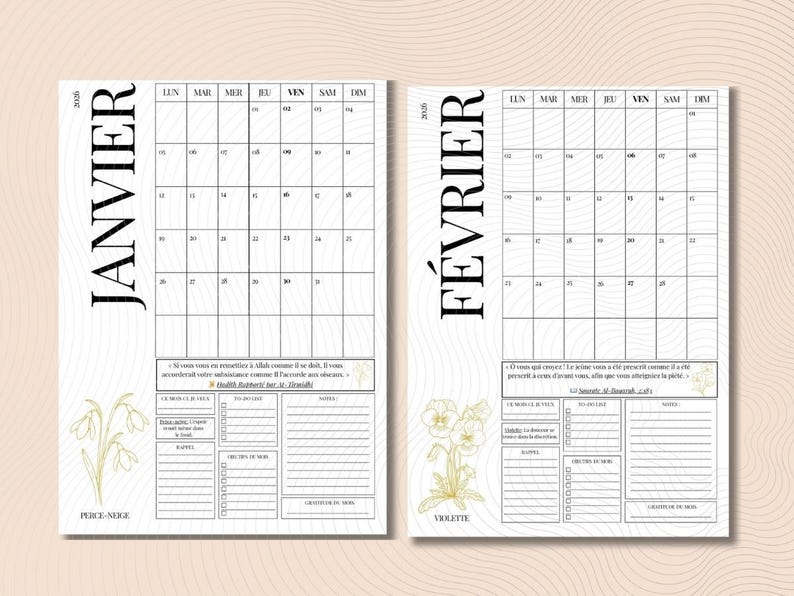 Printable Muslim Planner 2026 - Islamic Calendar PDF - Monthly ...