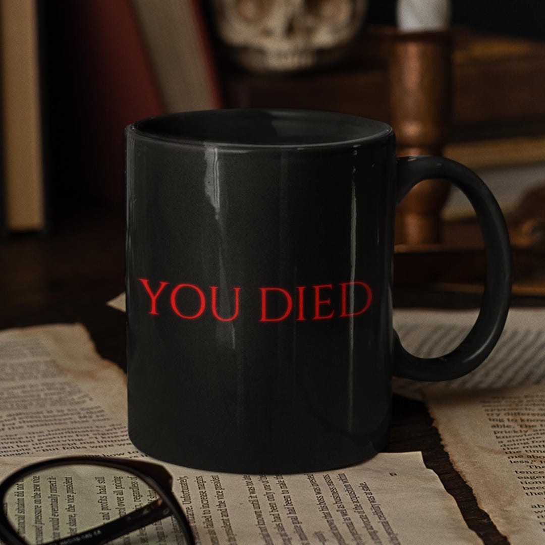 You Died Mug Dark Souls Inspired Cup Funny Gamer Coffee Mug Black ...