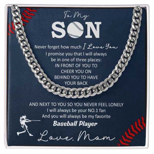 Baseball Son Necklace - Etsy