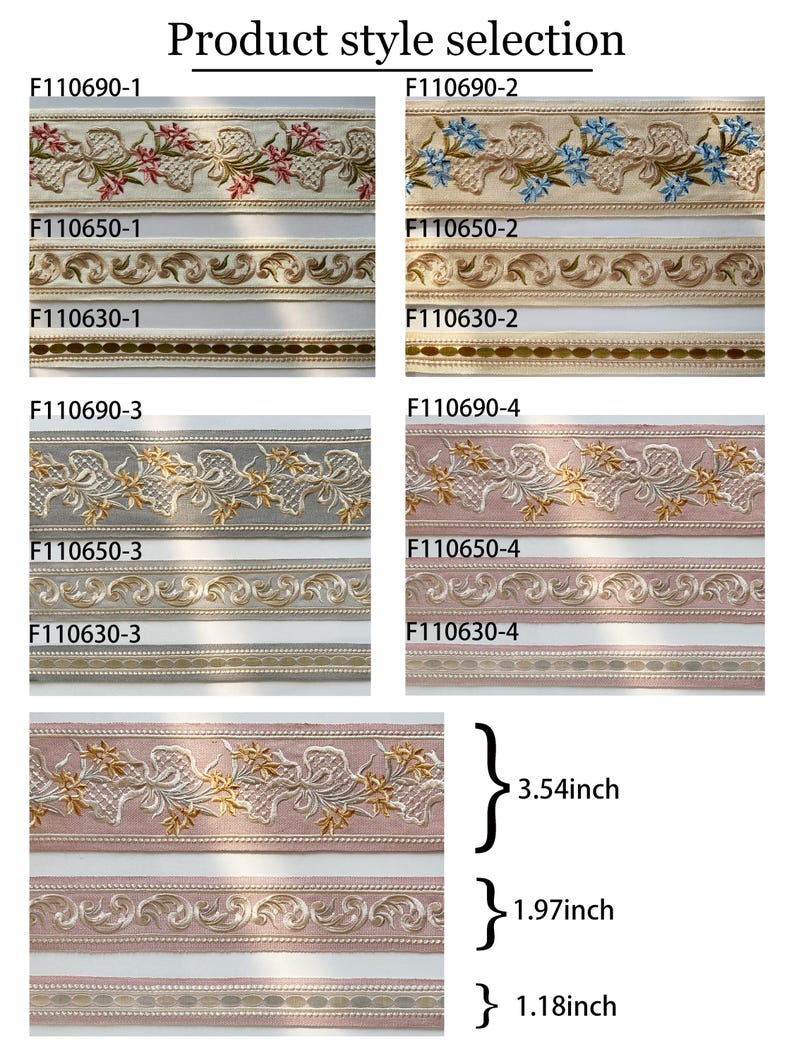 Upholstery Tape & Drapery Border Trim, 30/50/90 Mm Widths, Continuous ...
