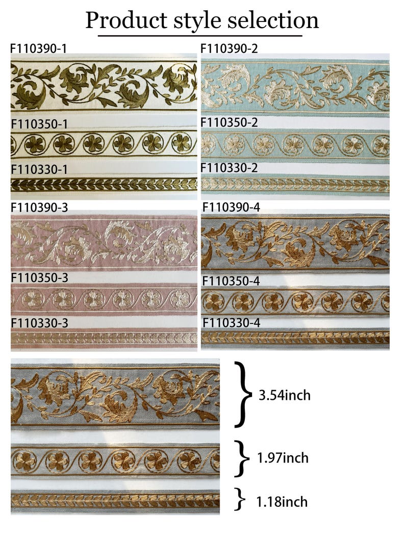 Upholstery Tape & Drapery Border Trim, 30/50/90 Mm Widths, Continuous ...