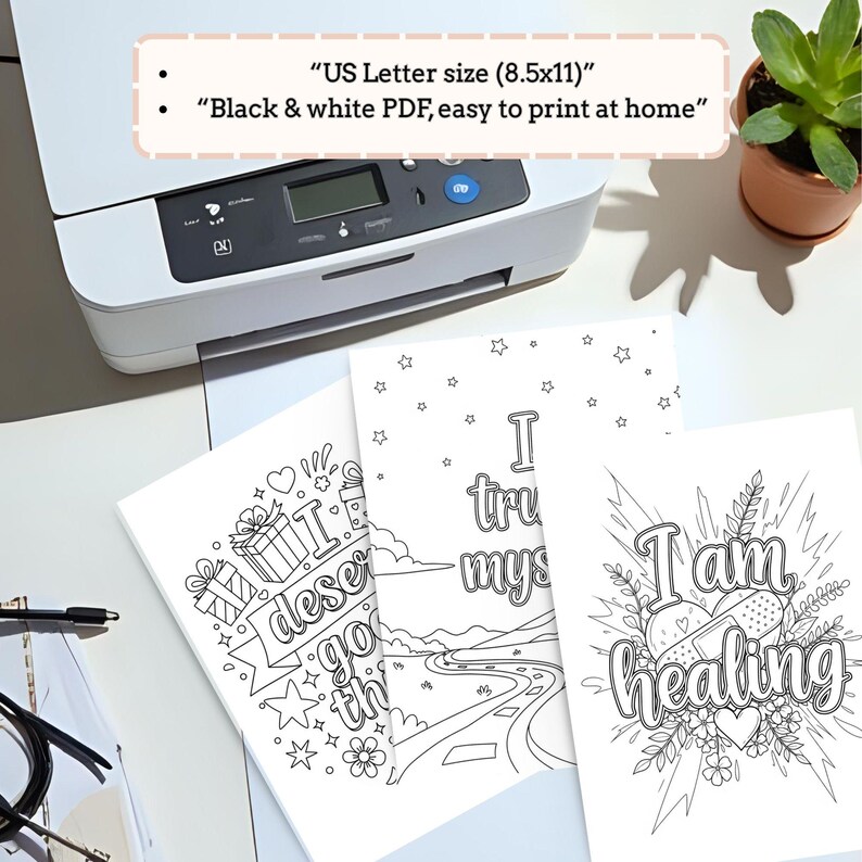 30 Affirmation Coloring Pages for Adults & Teens | Mindfulness Self ...