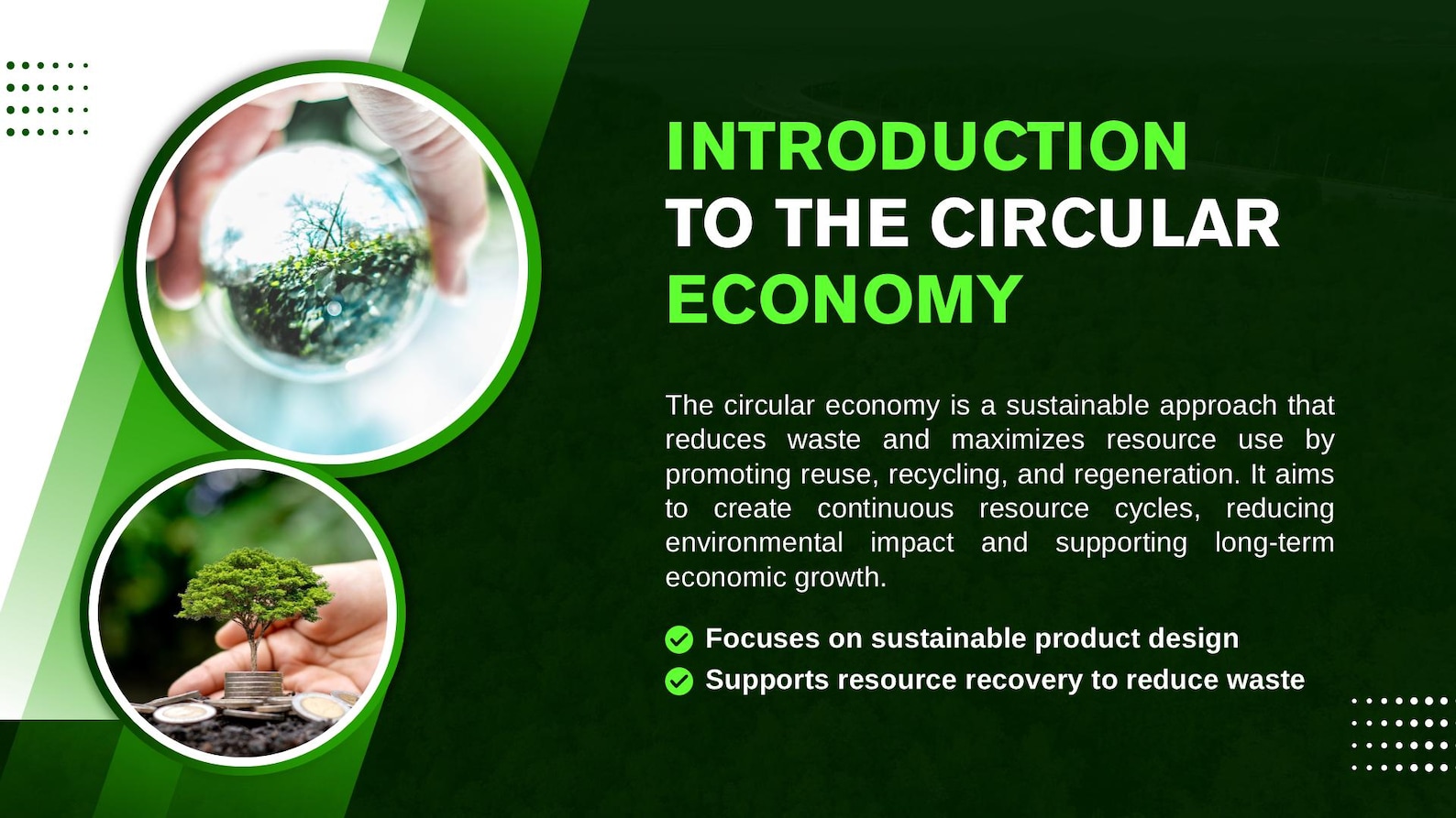 Green Circular Economy Powerpoint Template | Sustainability ...