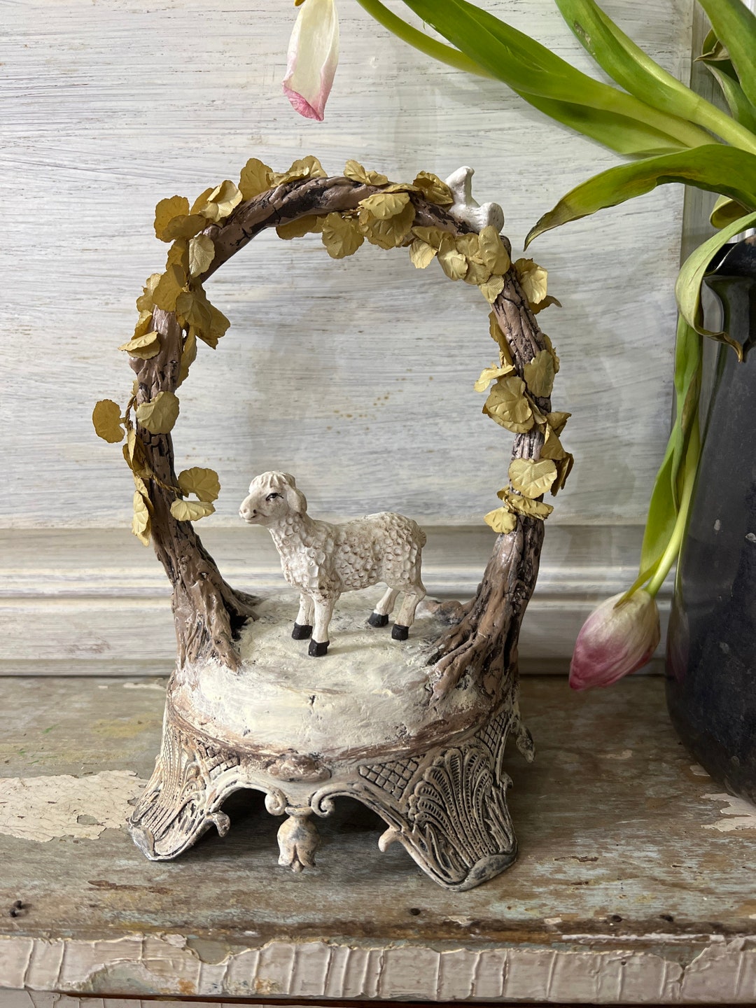 Little Lamb Figurine Sweet Lamb Diorama - Etsy