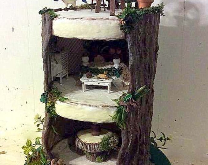 Fairy House, Tree Stump Fairy House, Fairy Garden House, Fantasy Fairy ...