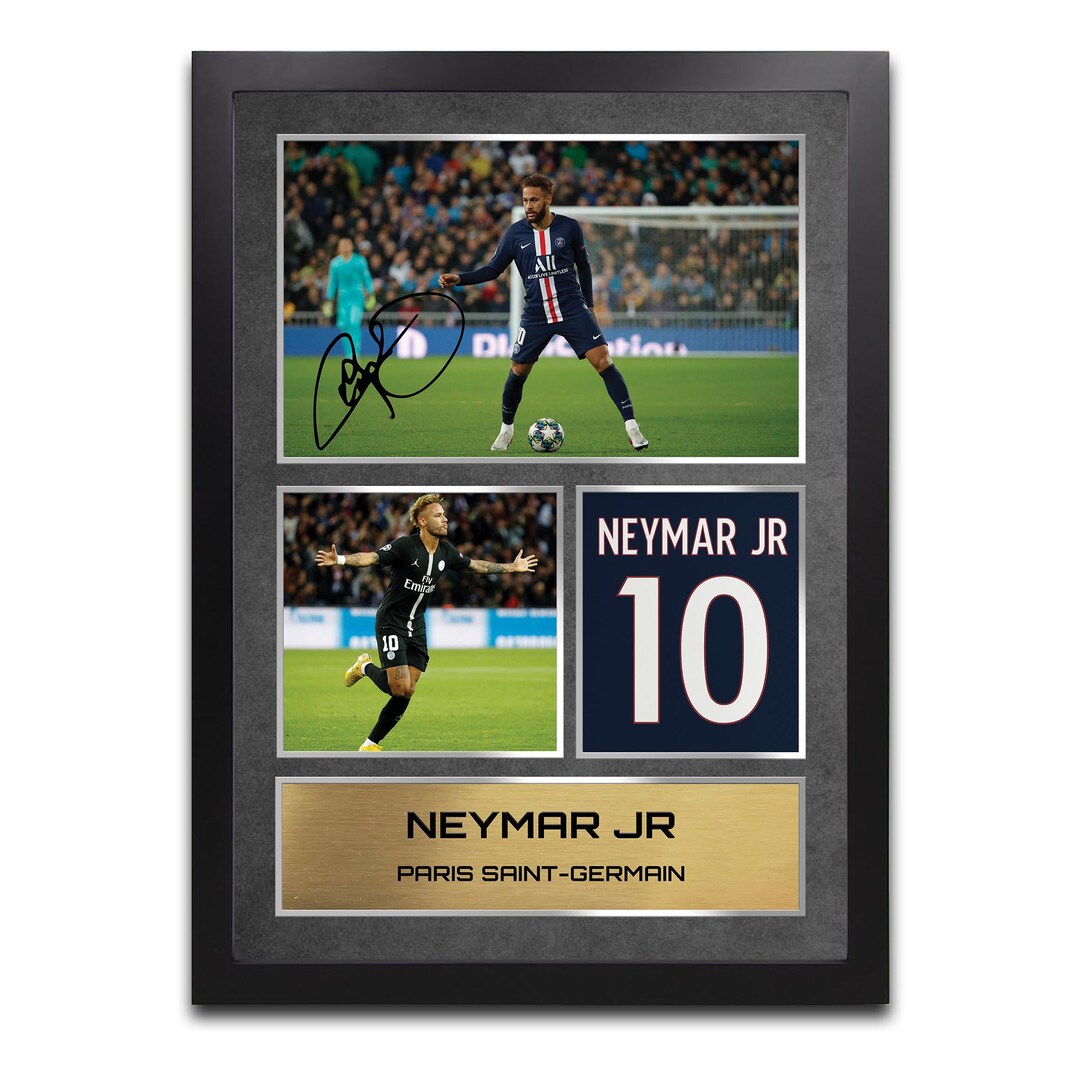 Neymar Jr PSG Printed Autograph Memorabilia - Framed Gift - Etsy