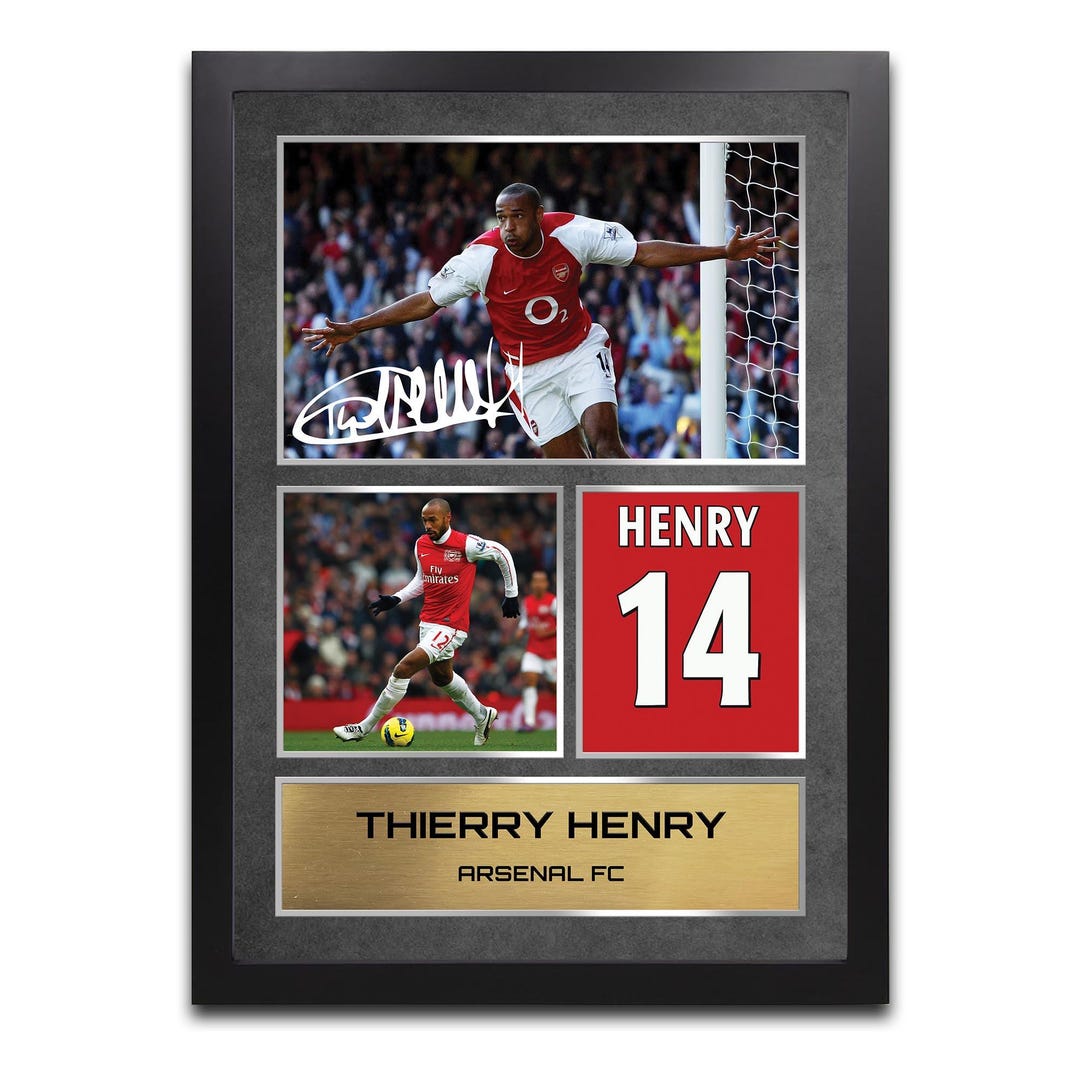Thierry Henry Arsenal Football Printed Autograph Memorabilia Framed - Etsy