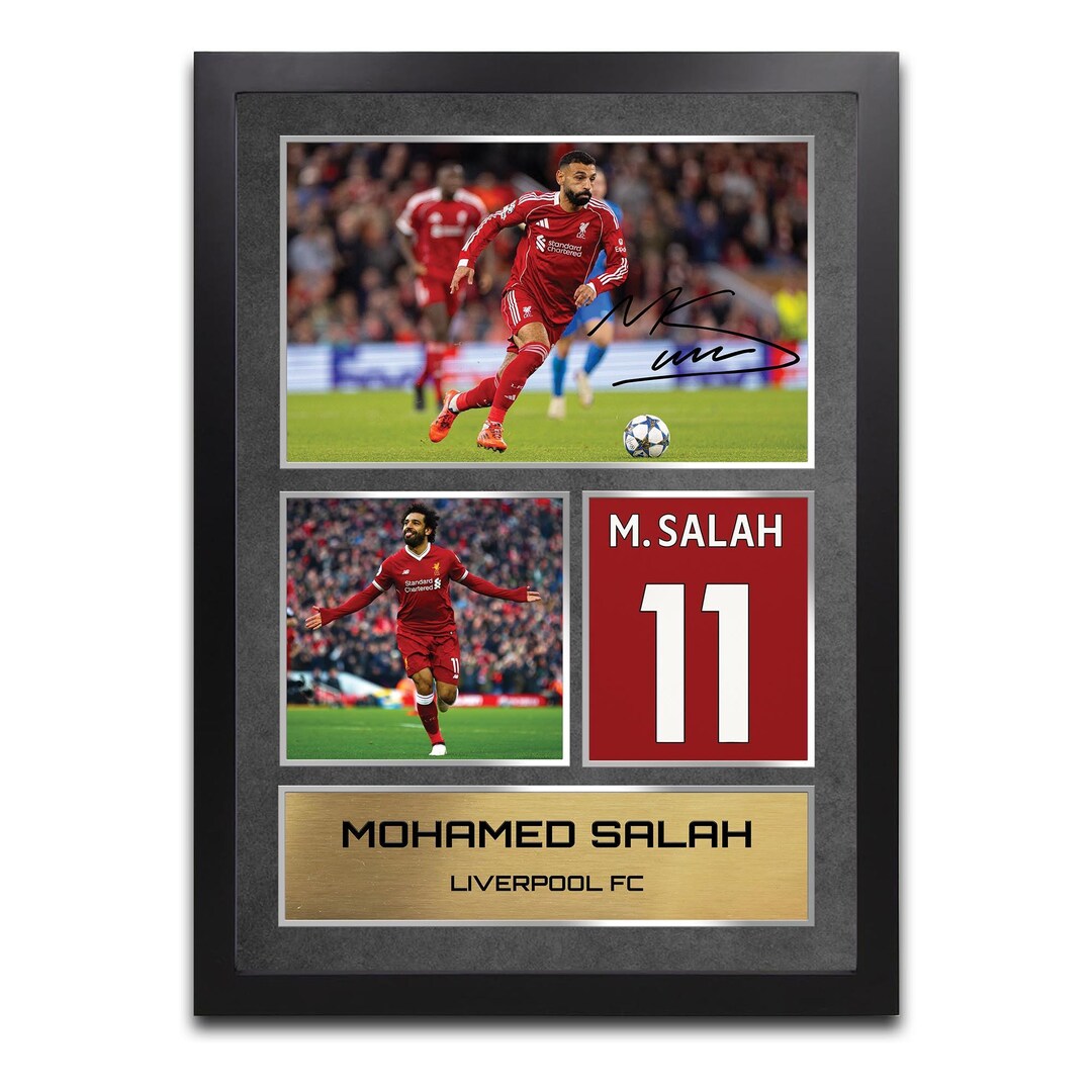 Mohamed Salah Liverpool Printed Autograph Memorabilia - Framed Gift - Etsy