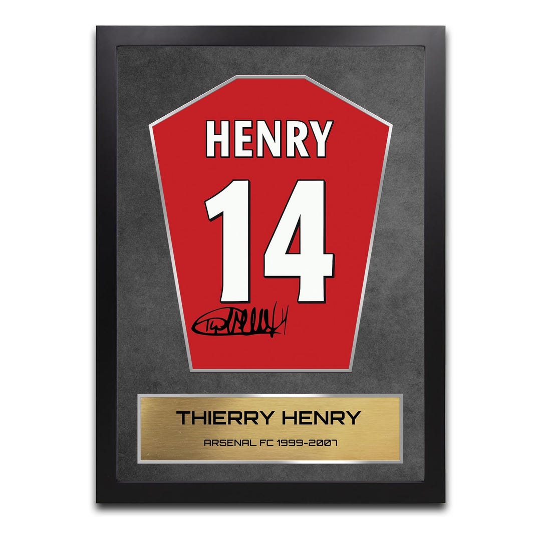 Thierry Henry Arsenal Shirt Display Framed - Autograph Print Football ...